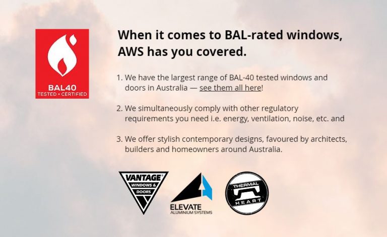 BAL 40 bushfire rated Aluminium Windows & Doors